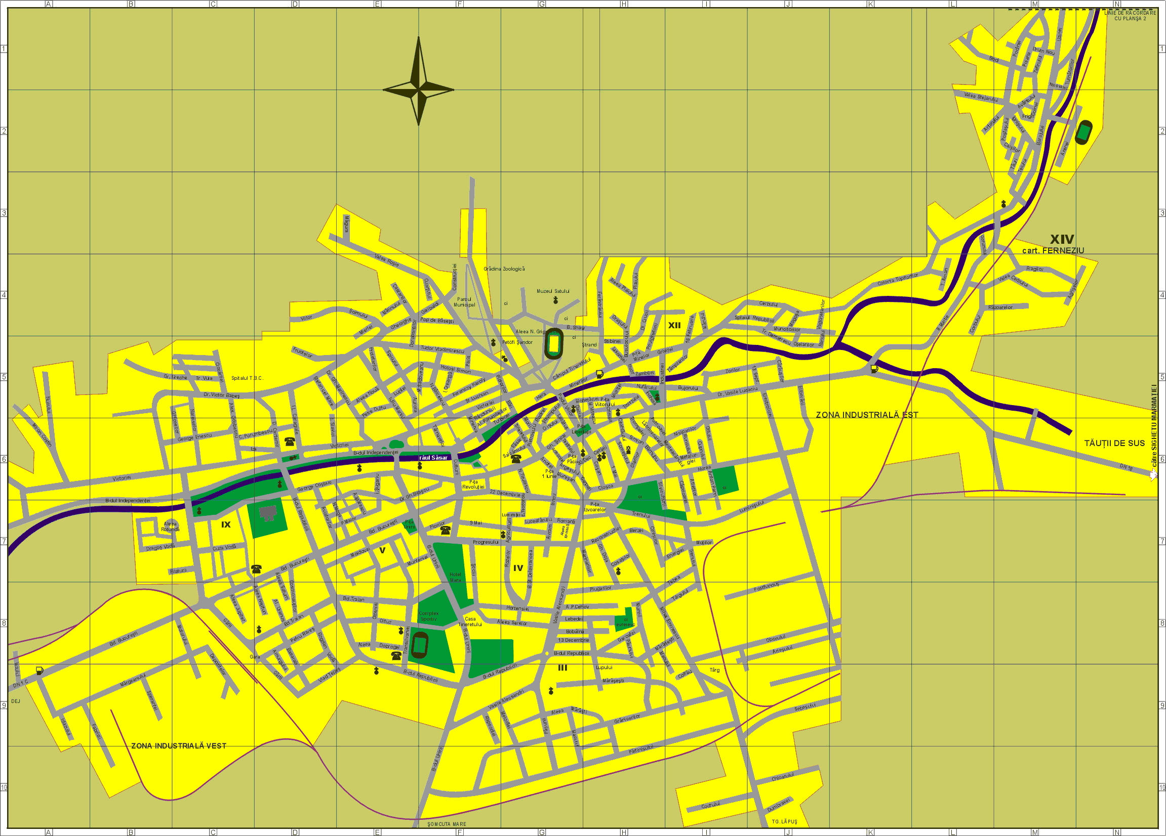 baiamare, harta orasului